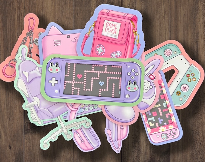Kawaii Cozy Gamer Girl Sticker Pack, Pastel Stickers, Laptop, Tablet ...