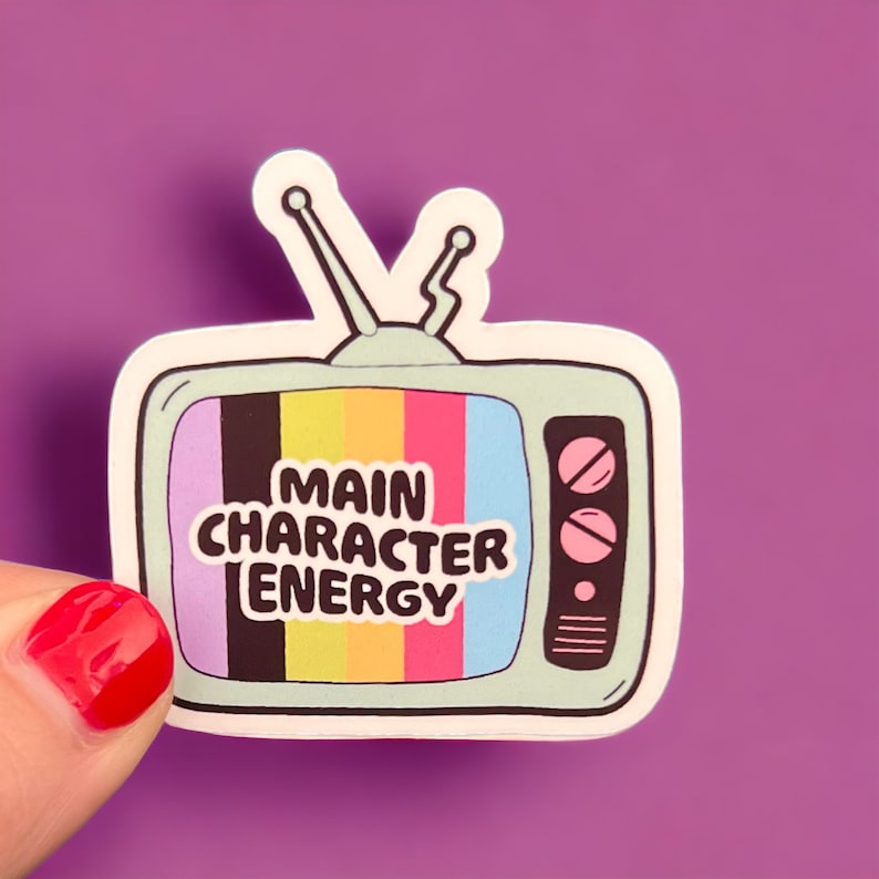 Main Character Energy Retro TV Sticker Nostalgic Pop Culture - Etsy