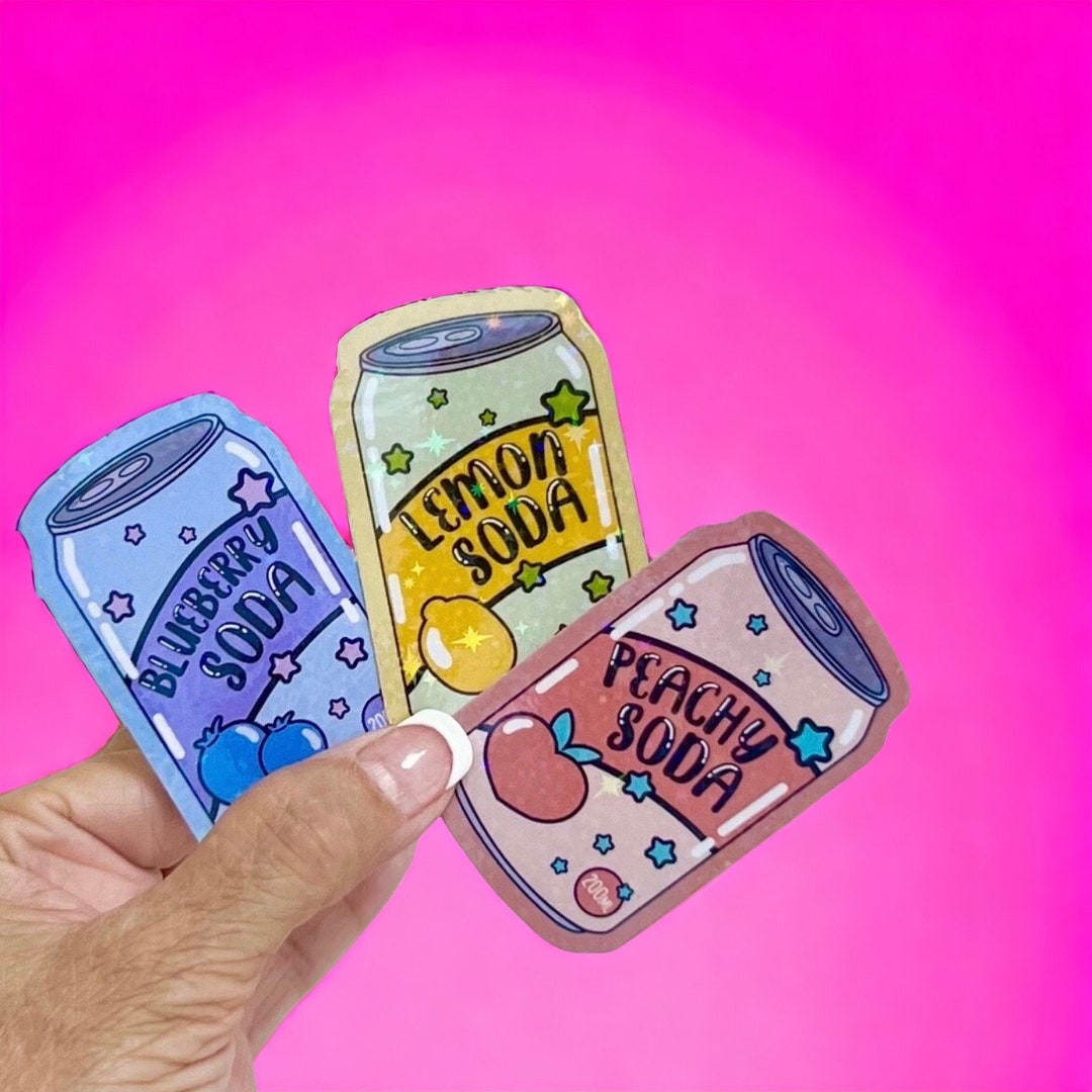 Holographic Kawaii Soda Sticker Adorable Kawaii Soda Decal for ...