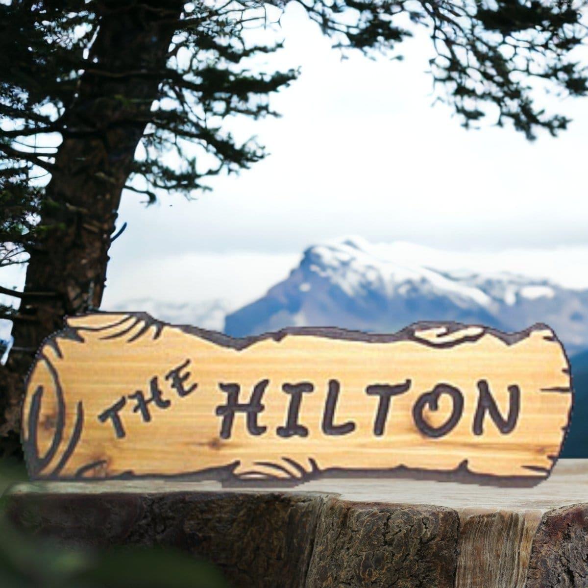 Wood Carved Log Sign Custom Wood Signs Address Home Ranch RV Camping ...