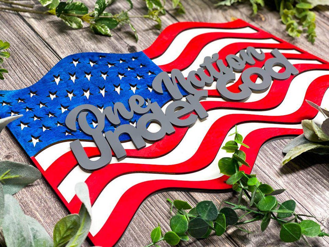 Plaque Featuring the 3D Layered US Wavey Flag Awesome Gifts - Etsy