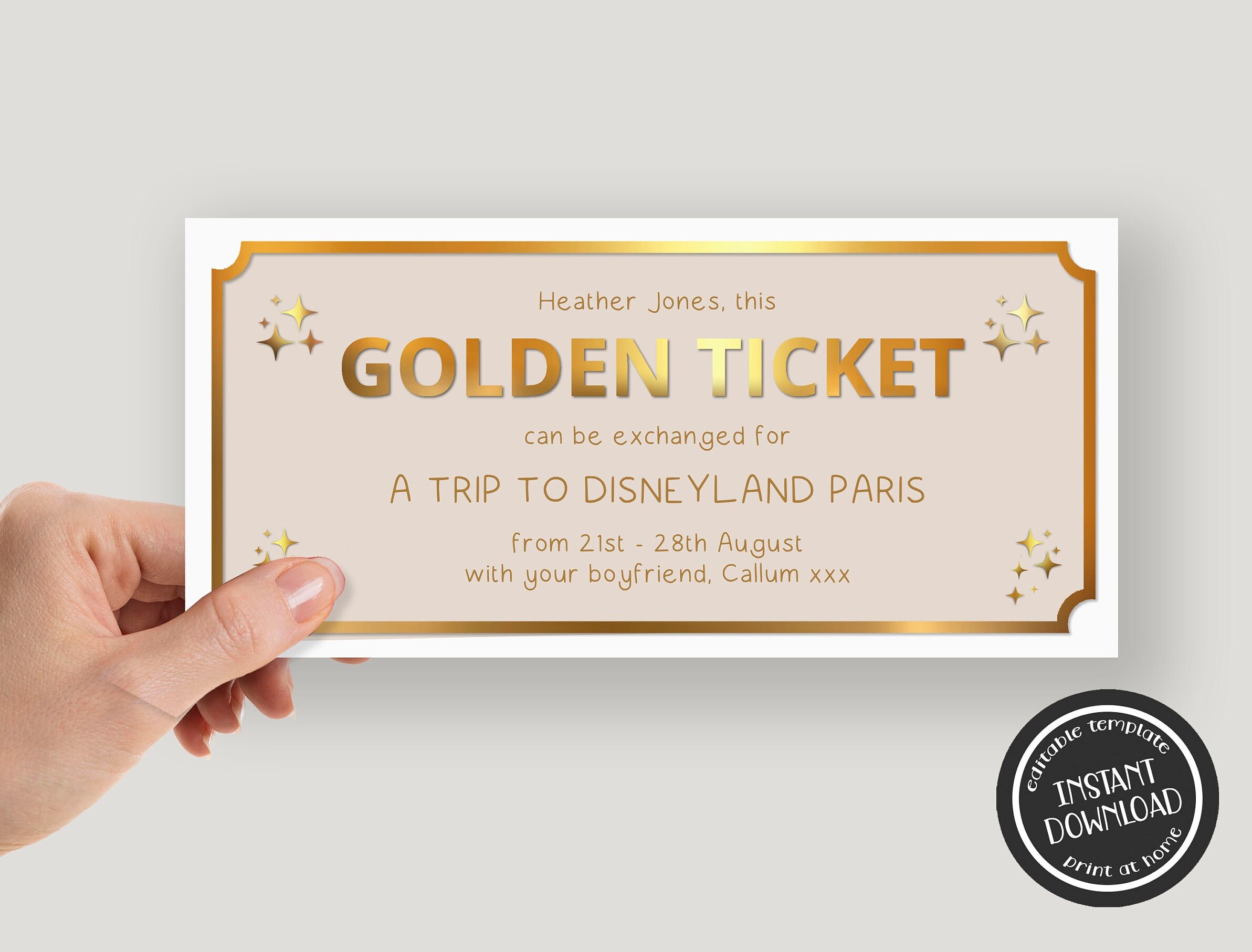 Editable Golden Ticket Template Print at Home Event Ticket - Etsy Australia