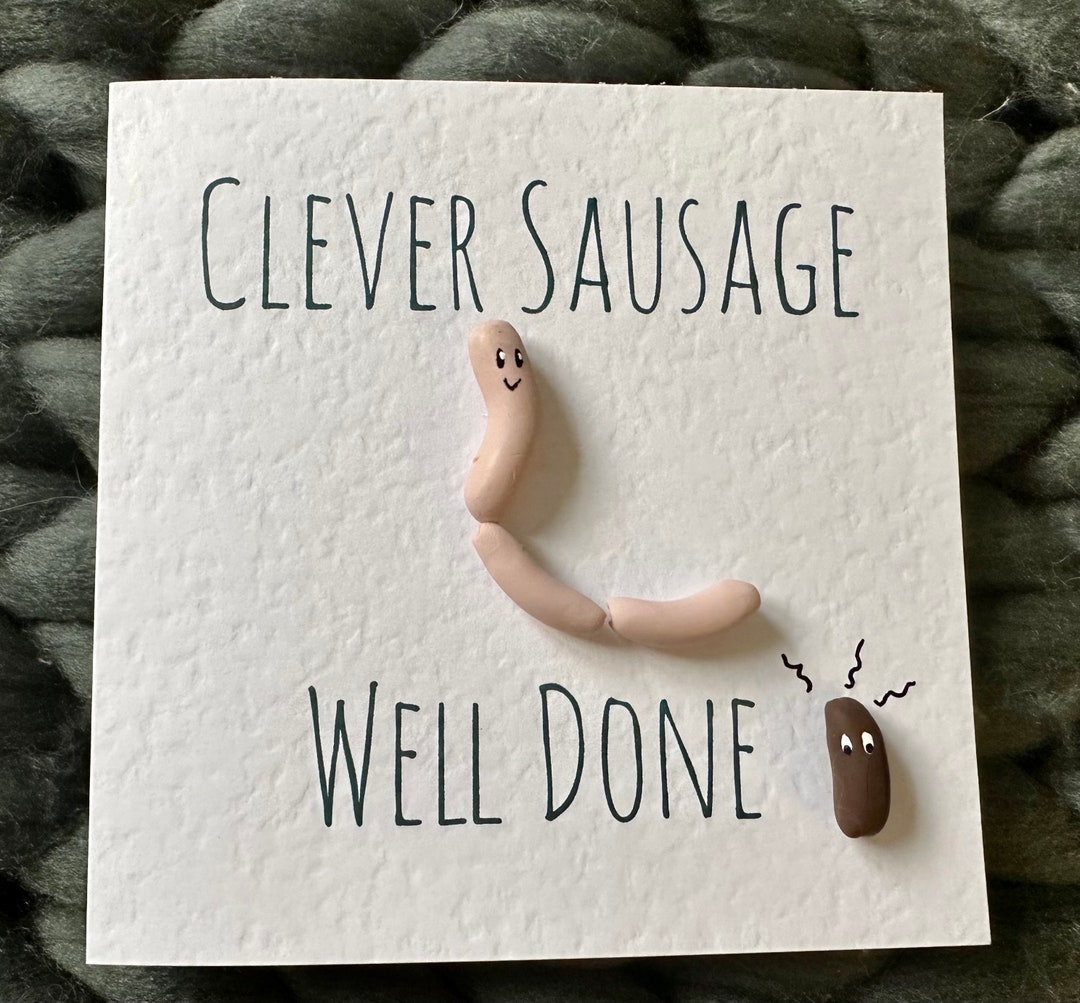 Congratulations Card Clever Sausage - Etsy