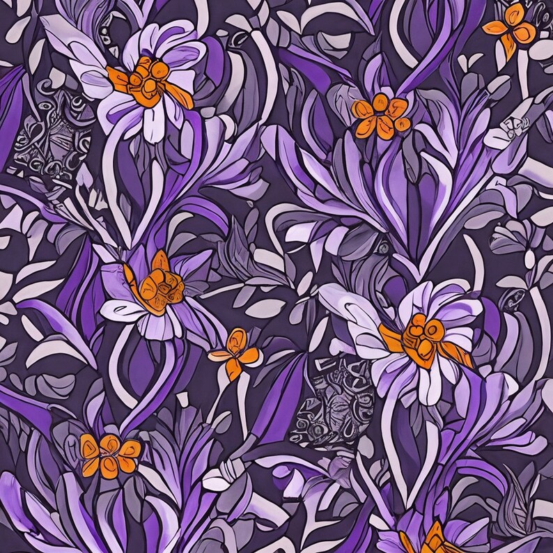Elegant Purple Floral Patterns: Seamless Beauty for Creative Projects ...