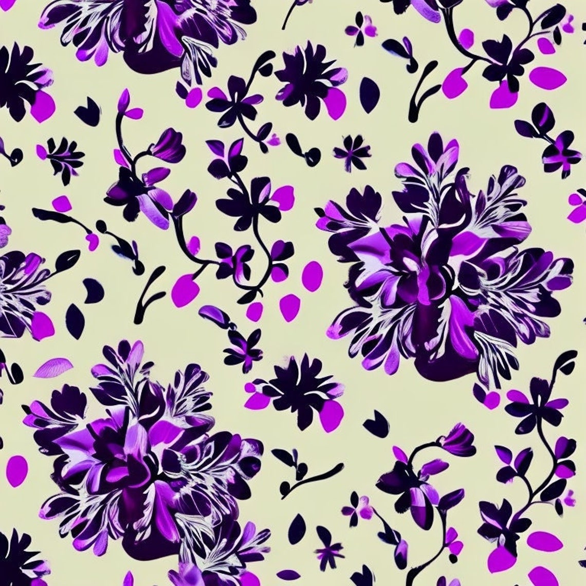 Elegant Purple Floral Patterns: Seamless Beauty for Creative Projects ...