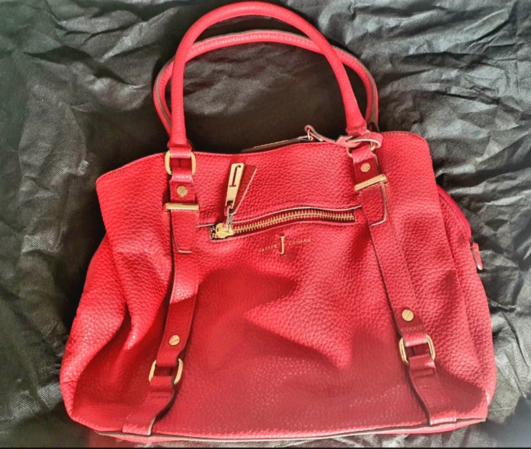 Jasper Conran Red Leather Handbag - Etsy UK