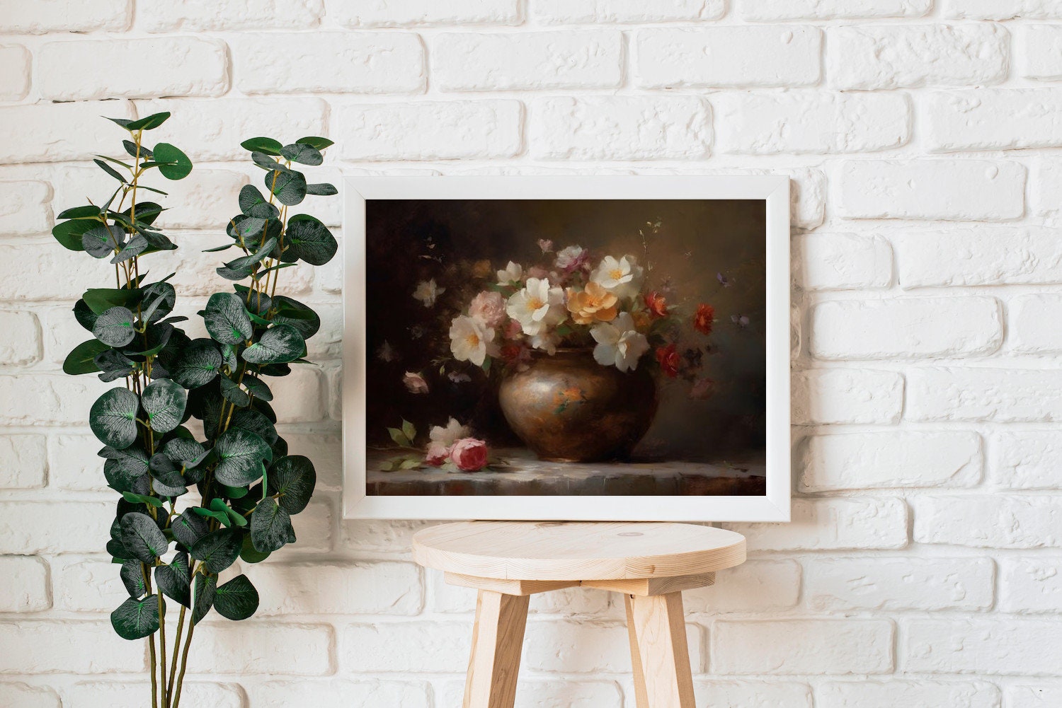 Timeless Bloom: Still Life With Flowers, Antique Print, Downloadable ...