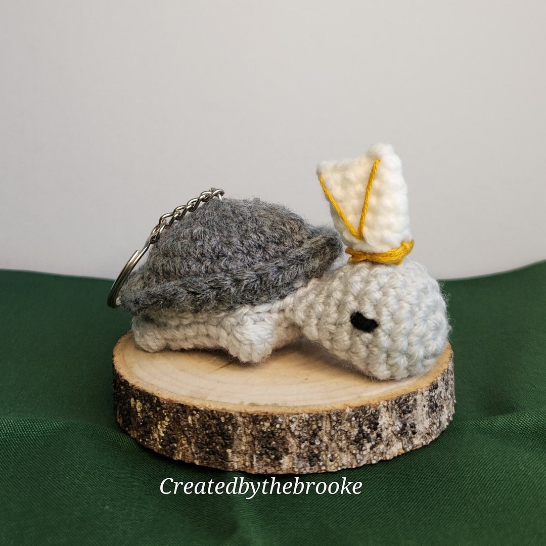 Turtle Pope Crochet Keychain - Etsy