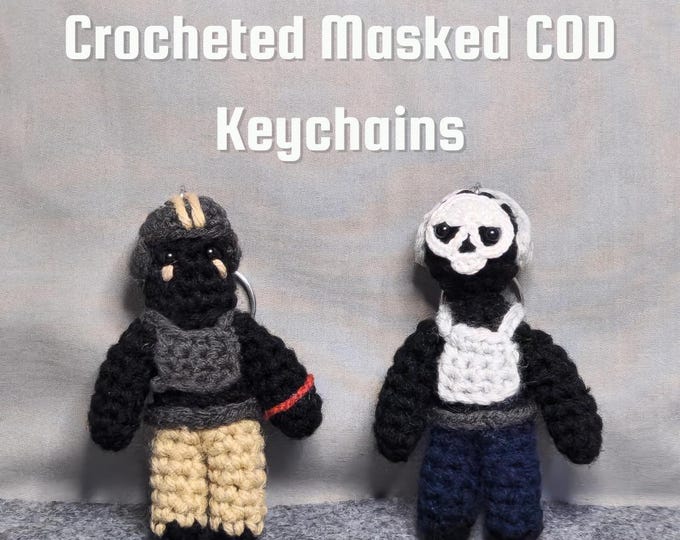 Crocheted Masked COD Keychains - Etsy
