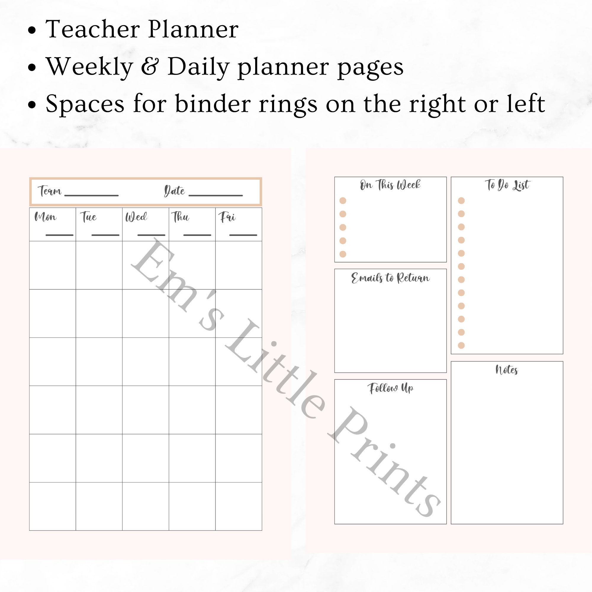 Teacher Planner Printable 2023-2024 Teacher Weekly Planner - Etsy