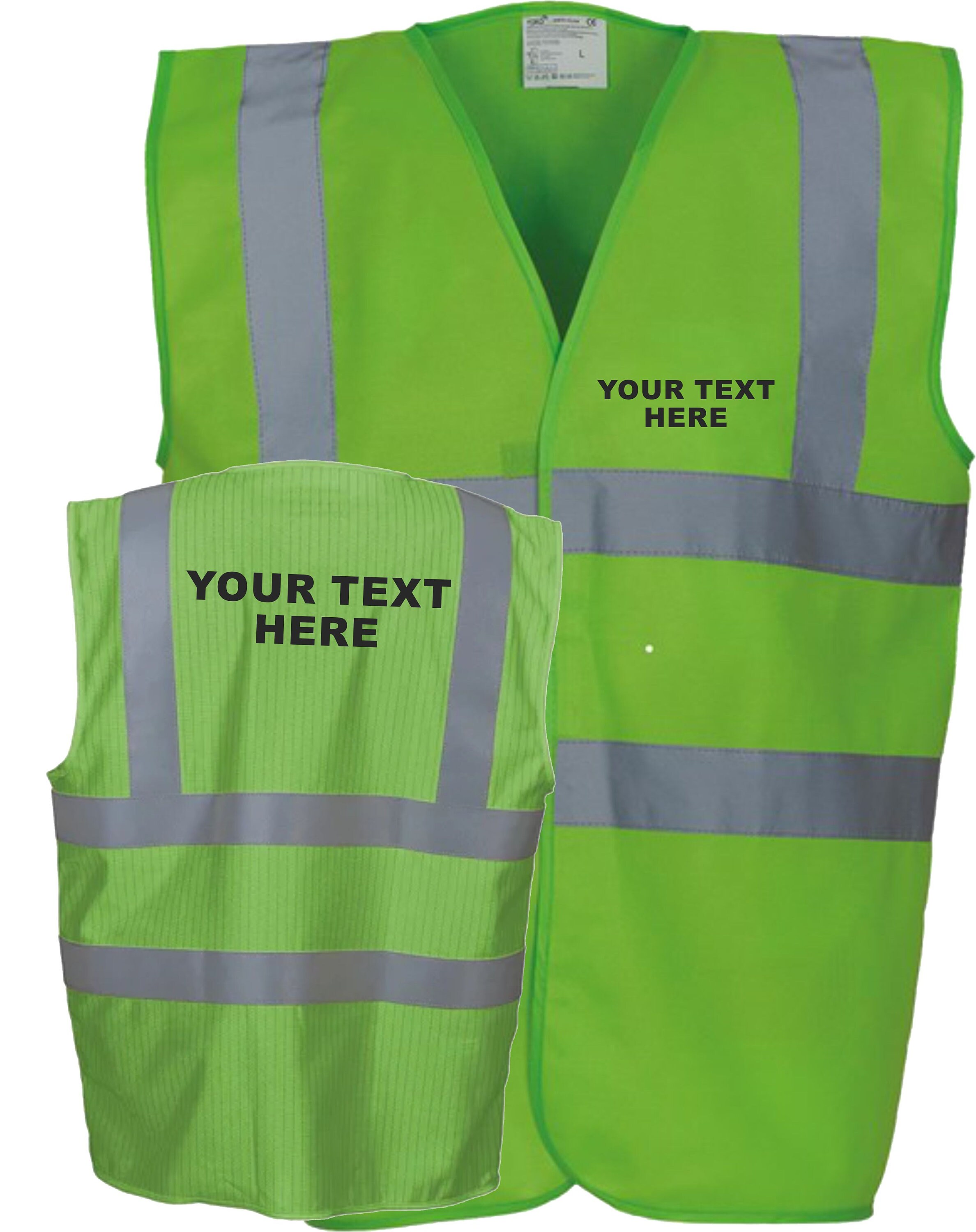 Personalised Hi Vis Vest Custom Printed Hi Viz Vest High Waistcoat ...