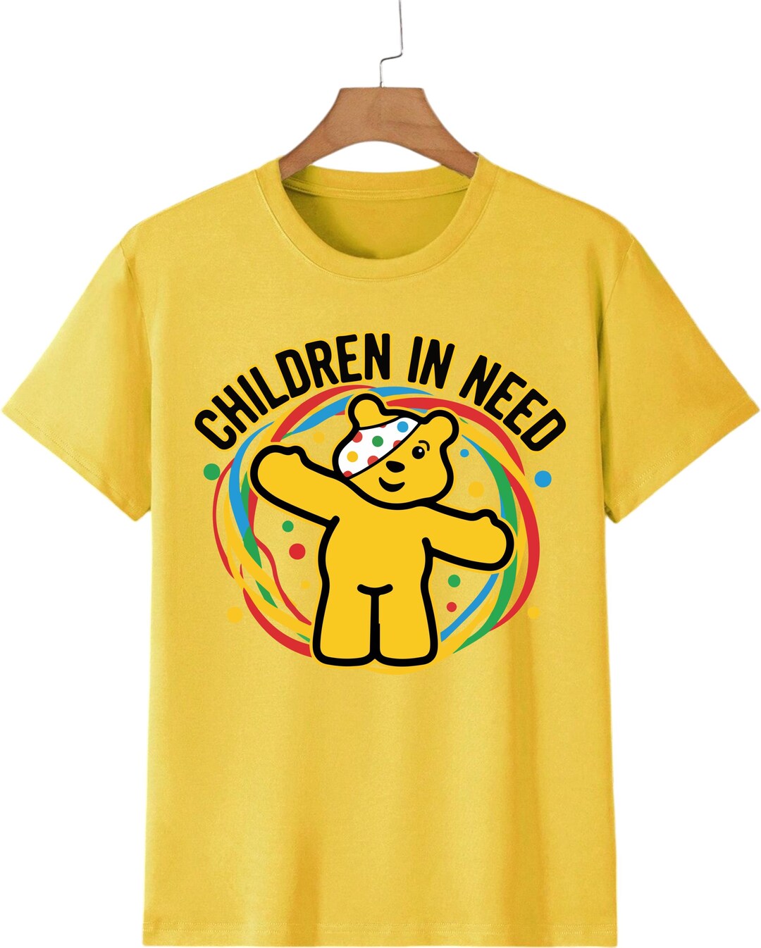 Pudsey Bear Children in Need 2025 T-shirt, Kids Spotty Pudsey Bear Tee ...