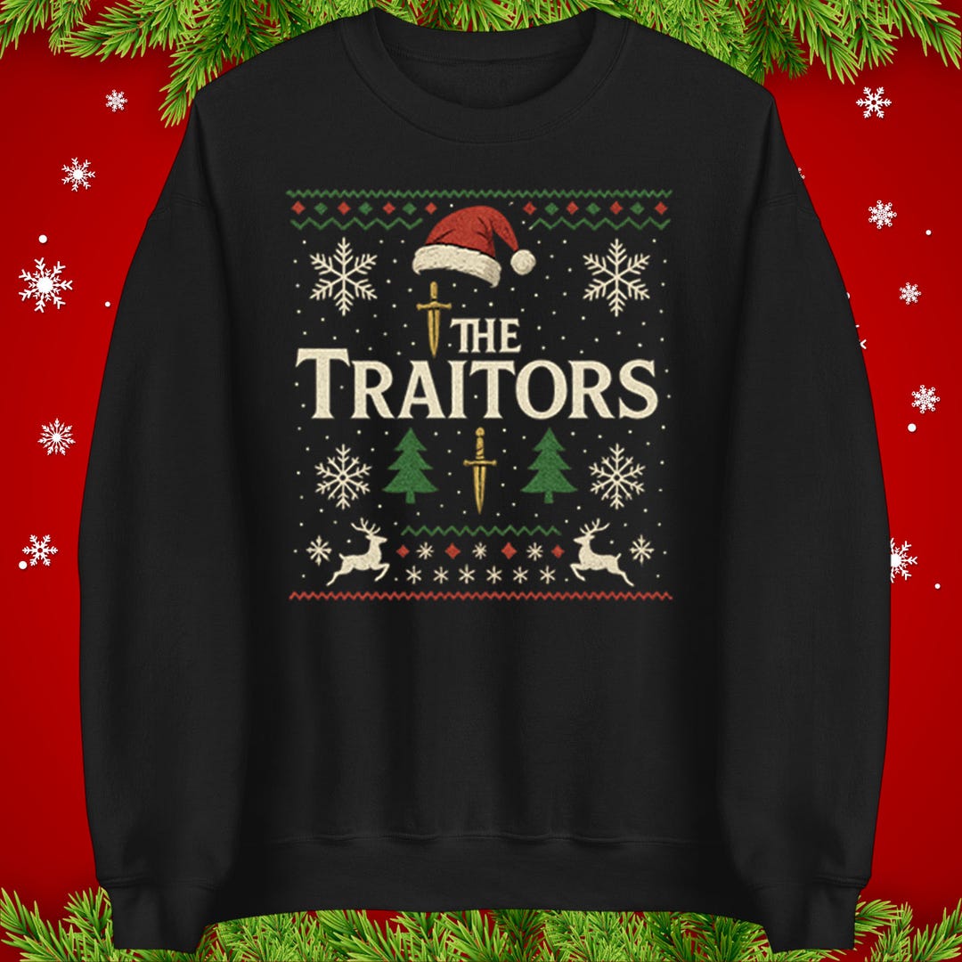 The Traitors Christmas Jumper, Funny Festive TV Show Spoof Hoodie ...