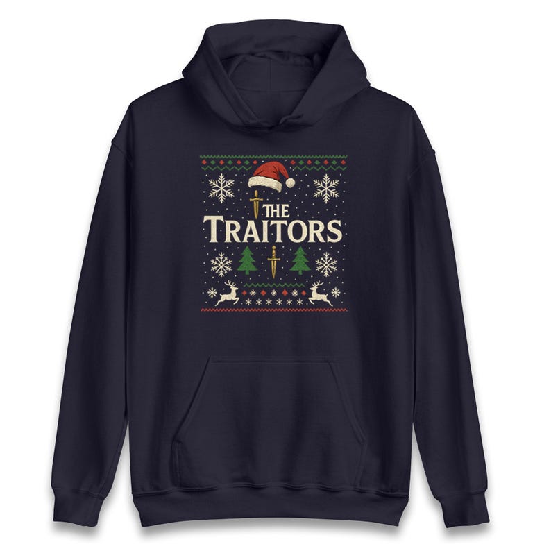 The Traitors Christmas Jumper, Funny Festive TV Show Spoof Hoodie ...