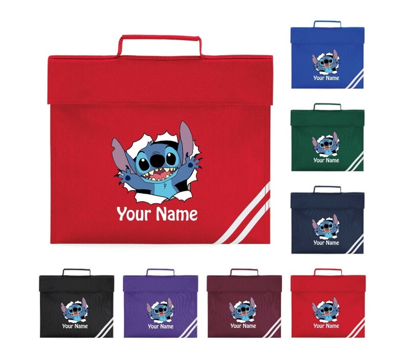 Personalised Name Lilo Stitch Classic Book Bag, Kids School Paddle ...