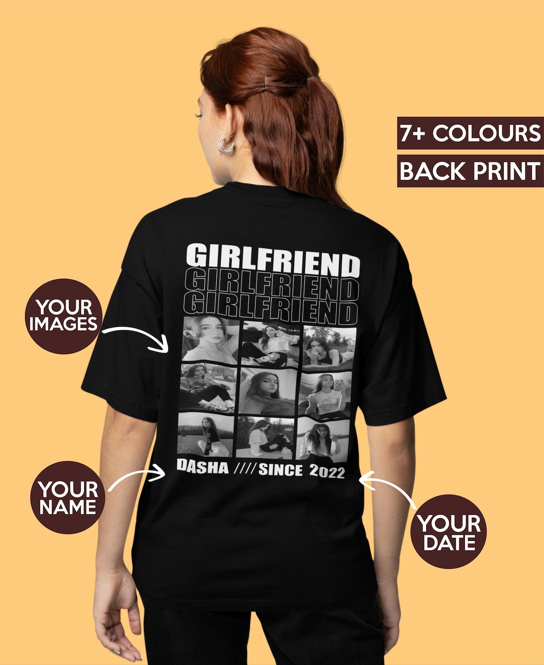 Girlfriend Photo Shirt, Girlfriend Collage Shirt, Collage Photo Shirt ...