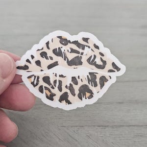 Leopard Print Clear Lip Sticker, Laptop Decal, Water Bottle Sticker - Etsy