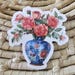 Floral Vase Sticker, Clear Decal for Water Bottle, Chinoiserie Sticker ...