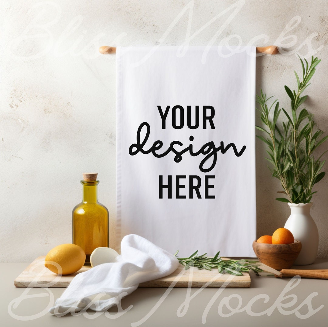 Blank Kitchen Towel Mock Up, Towel Mockup, Life Style Mock Ups, Tea ...