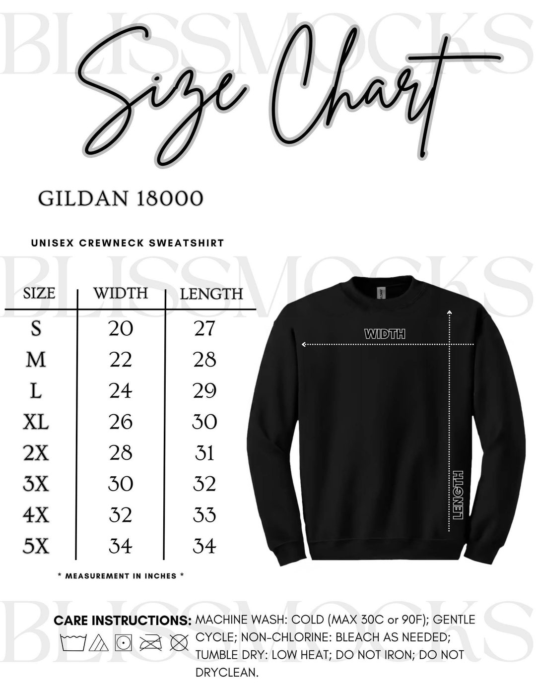 18000 Size Guide, Gildan Sizing Chart, Laundry Symbols, Washing ...
