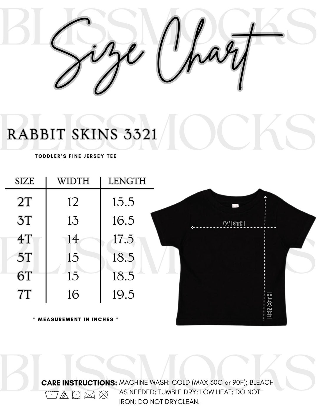 Rabbit Skins 3321 Size Chart, Rabbit Skins Size Chart, 3321 Mockup ...