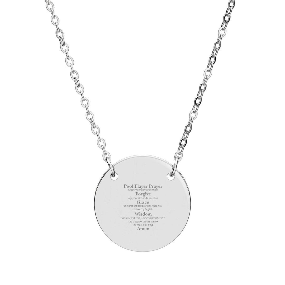 Pool Player Prayer Circle Necklace | Engraved Pool League Jewelry - Etsy
