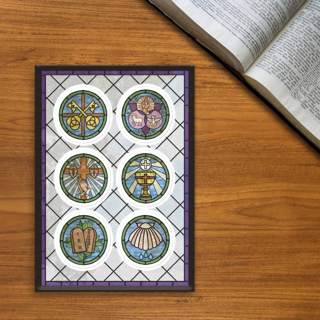Small Catechism Stained Glass Symbols - Sticker Sheet - Etsy
