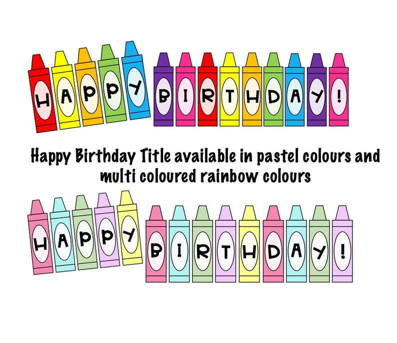 Crayon Inspired Birthday Display Pack Birthday Bulletin Board - Etsy