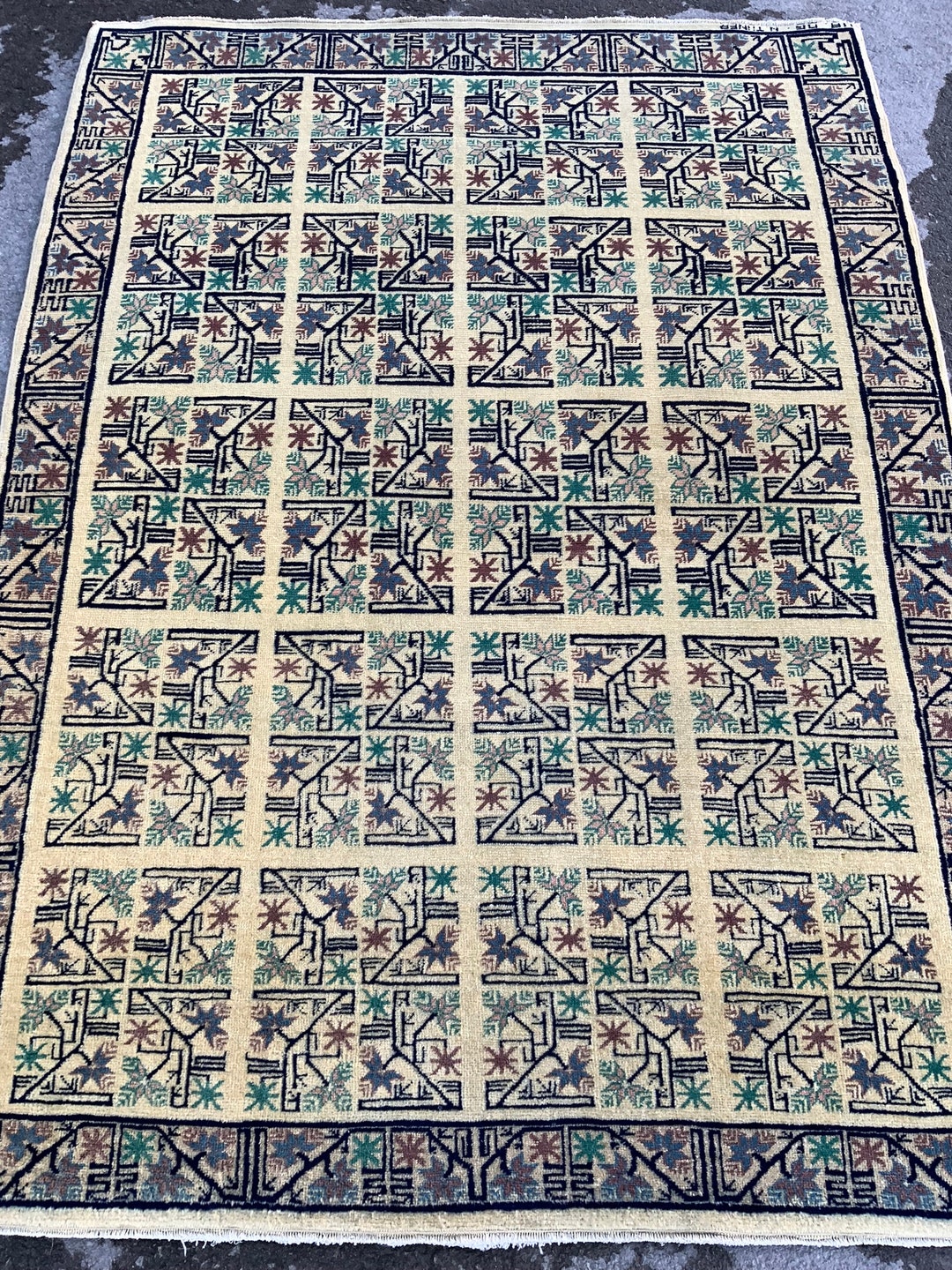 4x6, Neutral Area Rug, Oushak Rug, Vintage Area Rug, Kitchen Rug ...