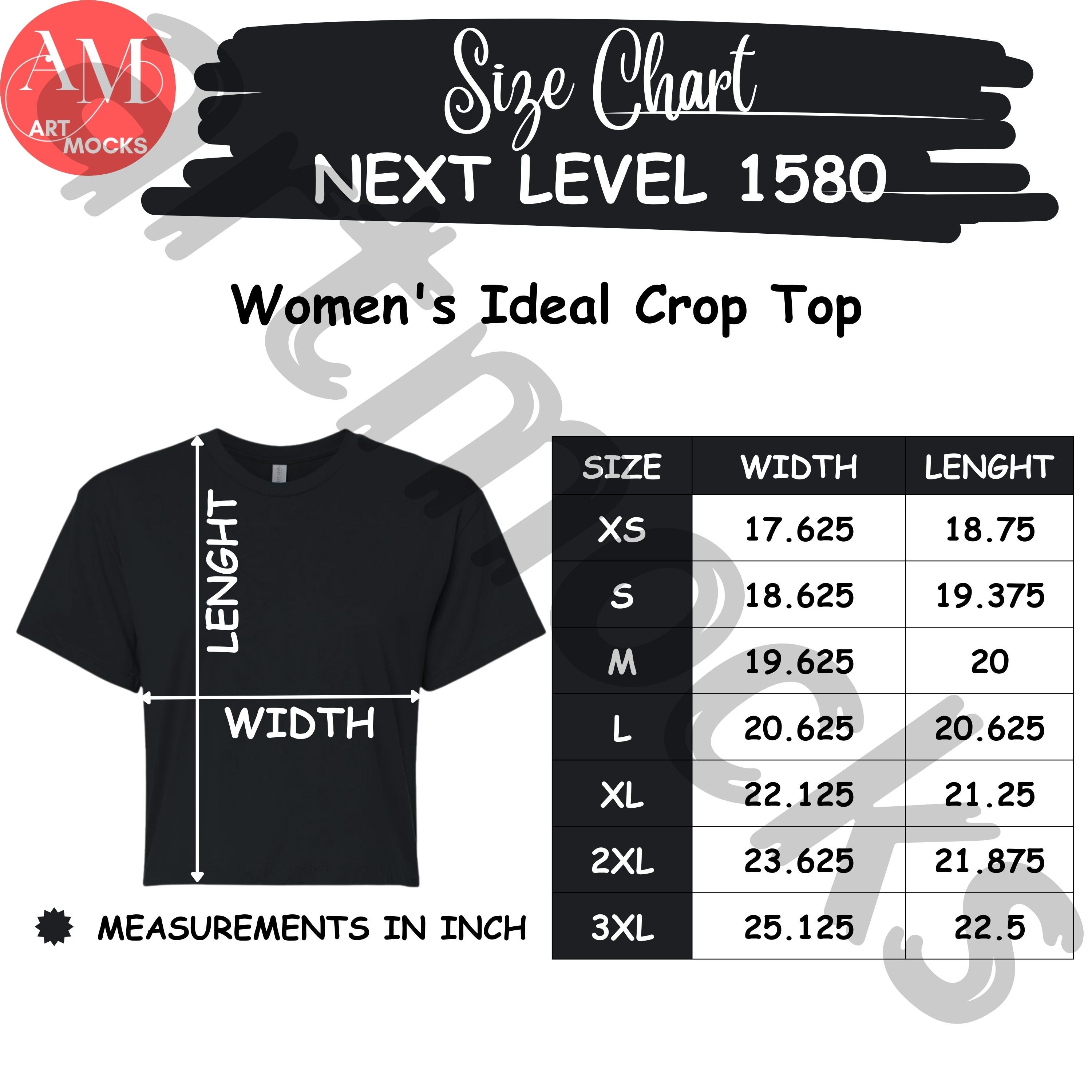 Next Level 1580 Mockup Bundle Women's Ideal Crop Top Front Back PNG ...