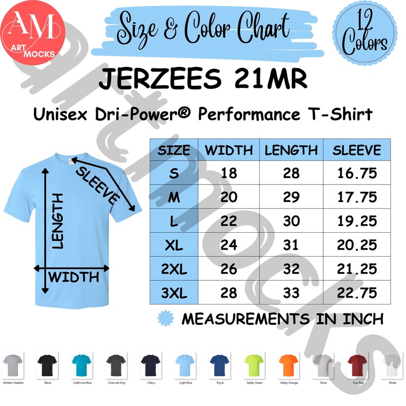 Jerzees 21MR T-shirt Mockup Bundle: Front & Back PNG (digital Download ...