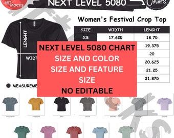 Next Level 5080 Color Size Chart EDITABLE Canva Template 5080 Festival ...