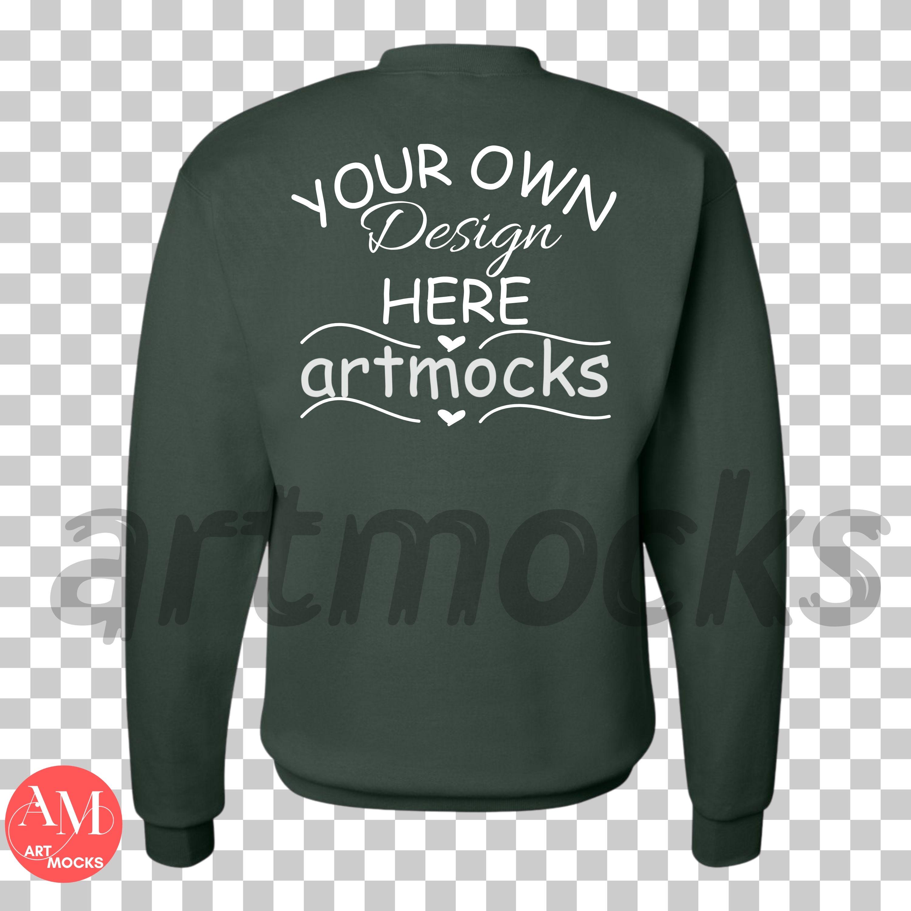 Hanes P160 Sweatshirt Mockup Bundle: Front & Back (PNG Transparent ...