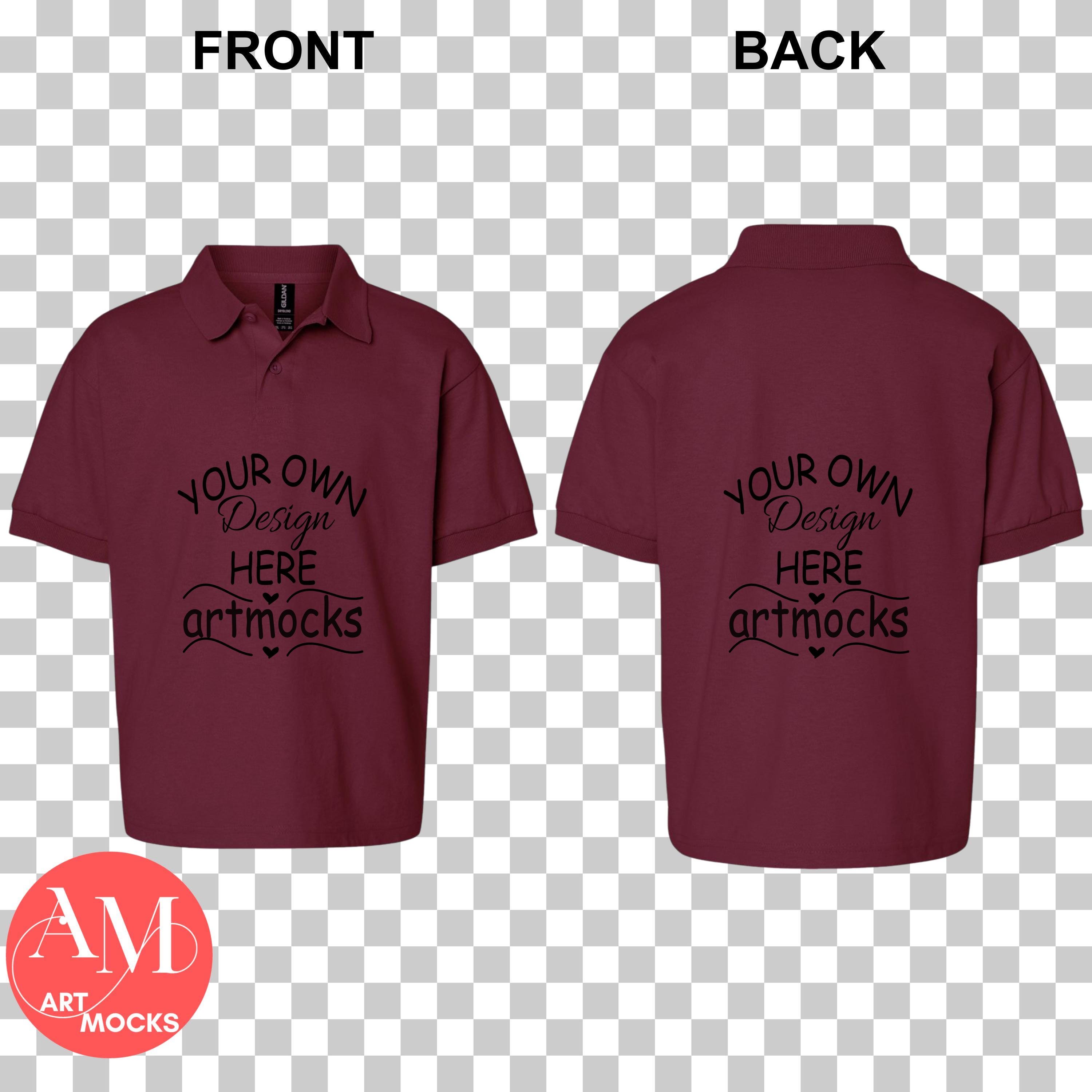 Youth Polo Mockup Bundle: Gildan 8800B, Size & Color Charts (PNG ...
