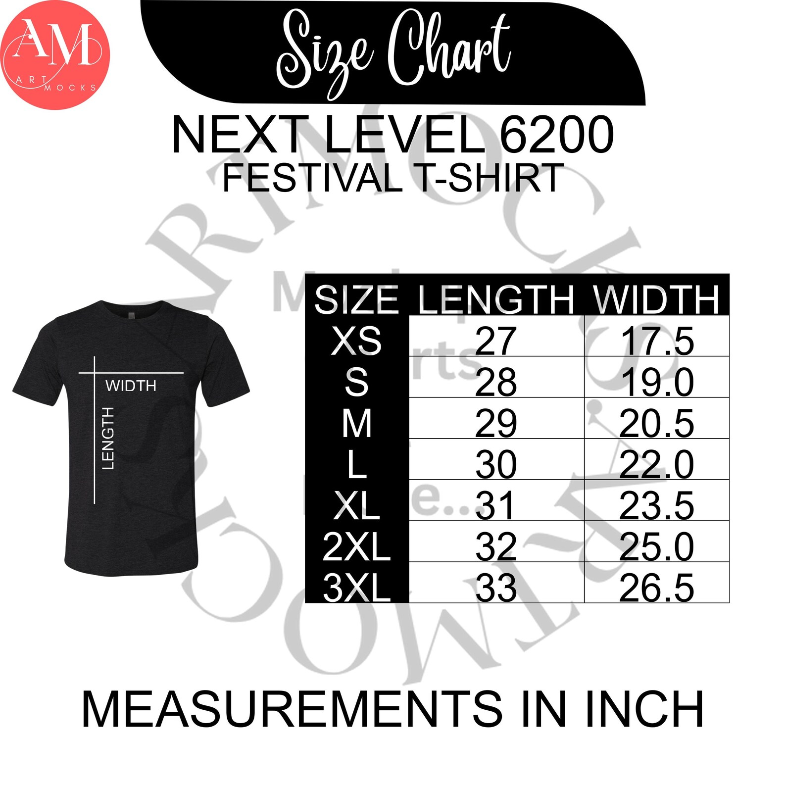 Next Level 6200 T-shirt Mockup Bundle: Front & Back, Color Chart (PNG ...
