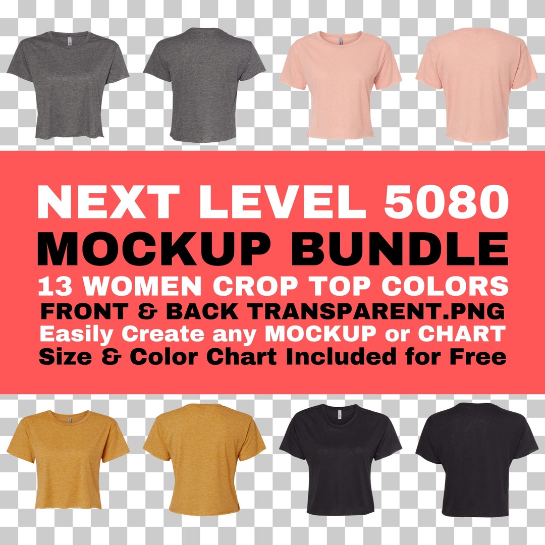 Next Level 5080 Mockup Bundle Womens Festival Crop Top Front Back PNG ...