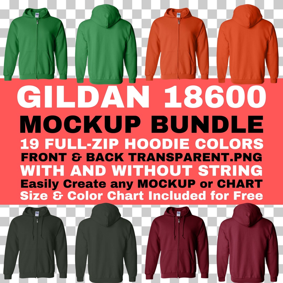 Gildan 18600 Hoodie Mockup Bundle: Front & Back (digital Download) - Etsy