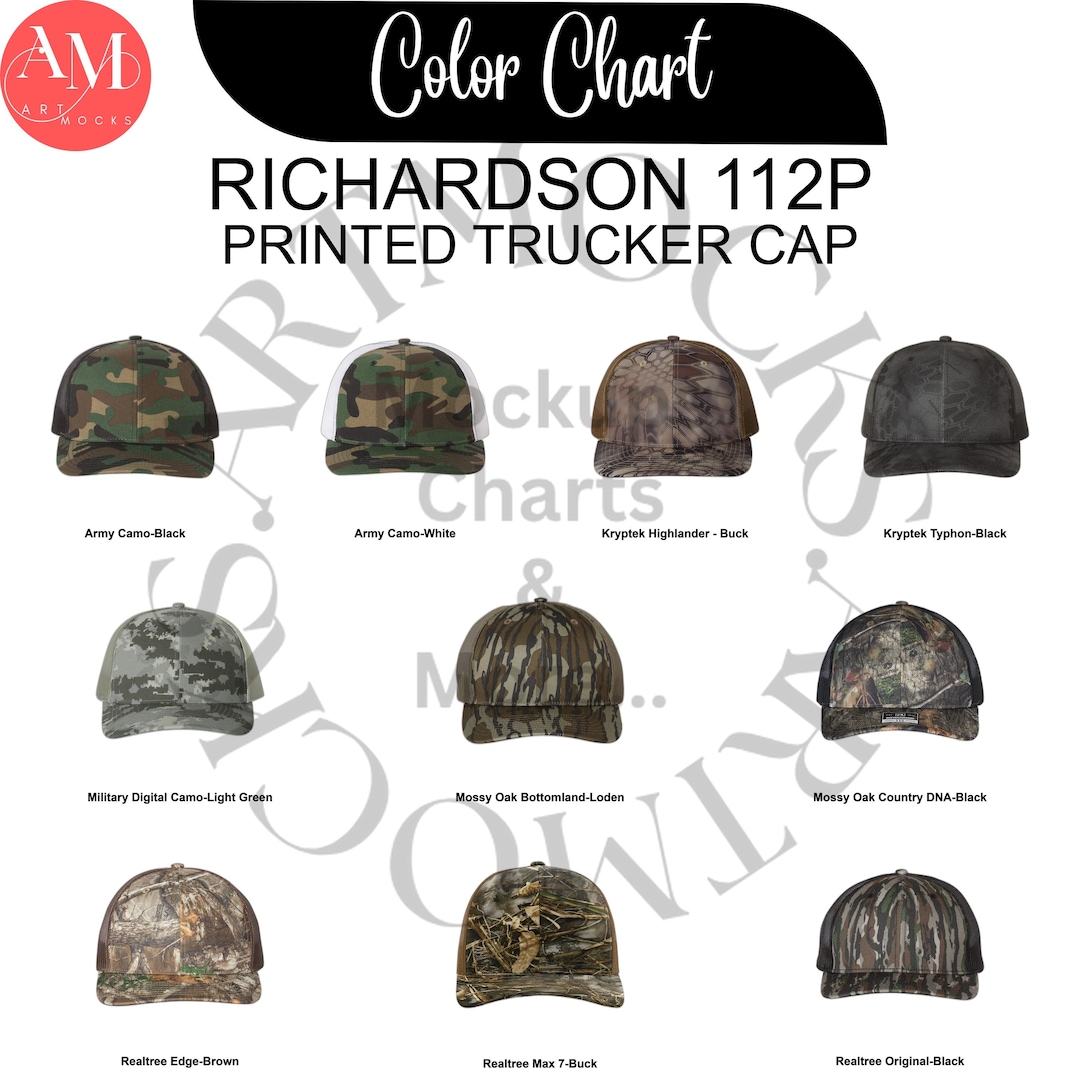 Richardson 112P Cap Chart Bundle: Size & Color Guide (instant Download ...