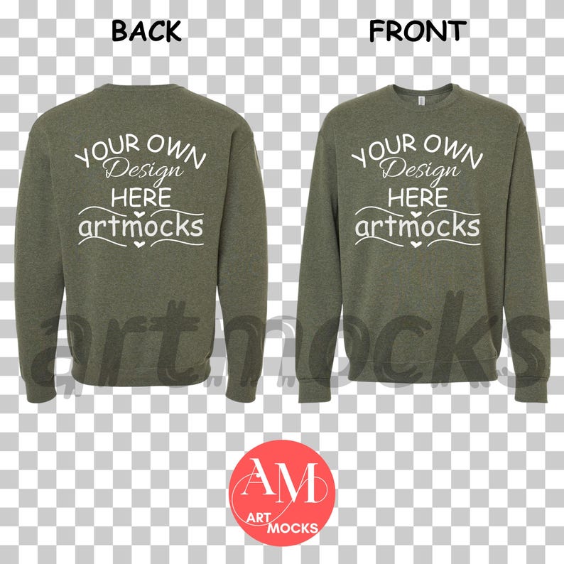 Jerzees 562MR Sweatshirt Mockup Bundle: Front & Back (digital Download ...