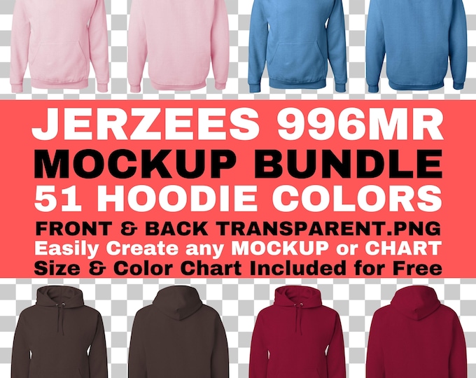 Editable Jerzees 996MR Color Chart & Size Chart, Canva Template, 996MR ...