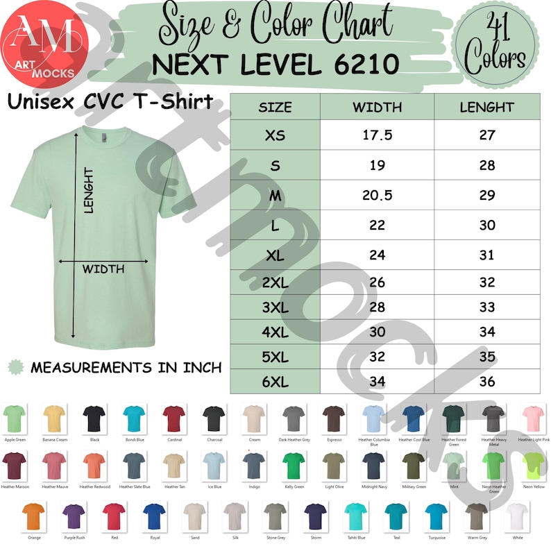 Next Level 6210 T-shirt Mockup Bundle: Front & Back PNG (digital ...