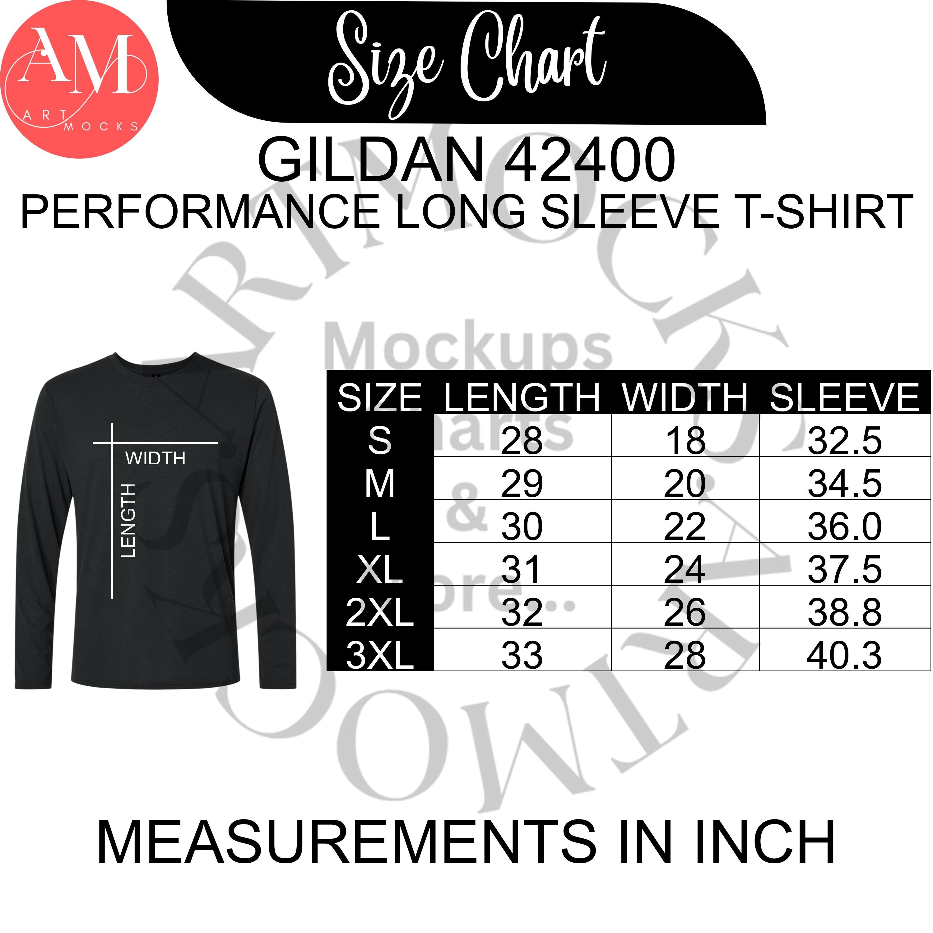 Gildan 42400 Size and Color Chart Bundle (instant Download, Non ...