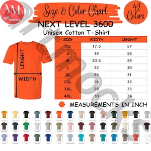 Next Level 3600 T-shirt Mockup Bundle: Front & Back (PNG Digital ...