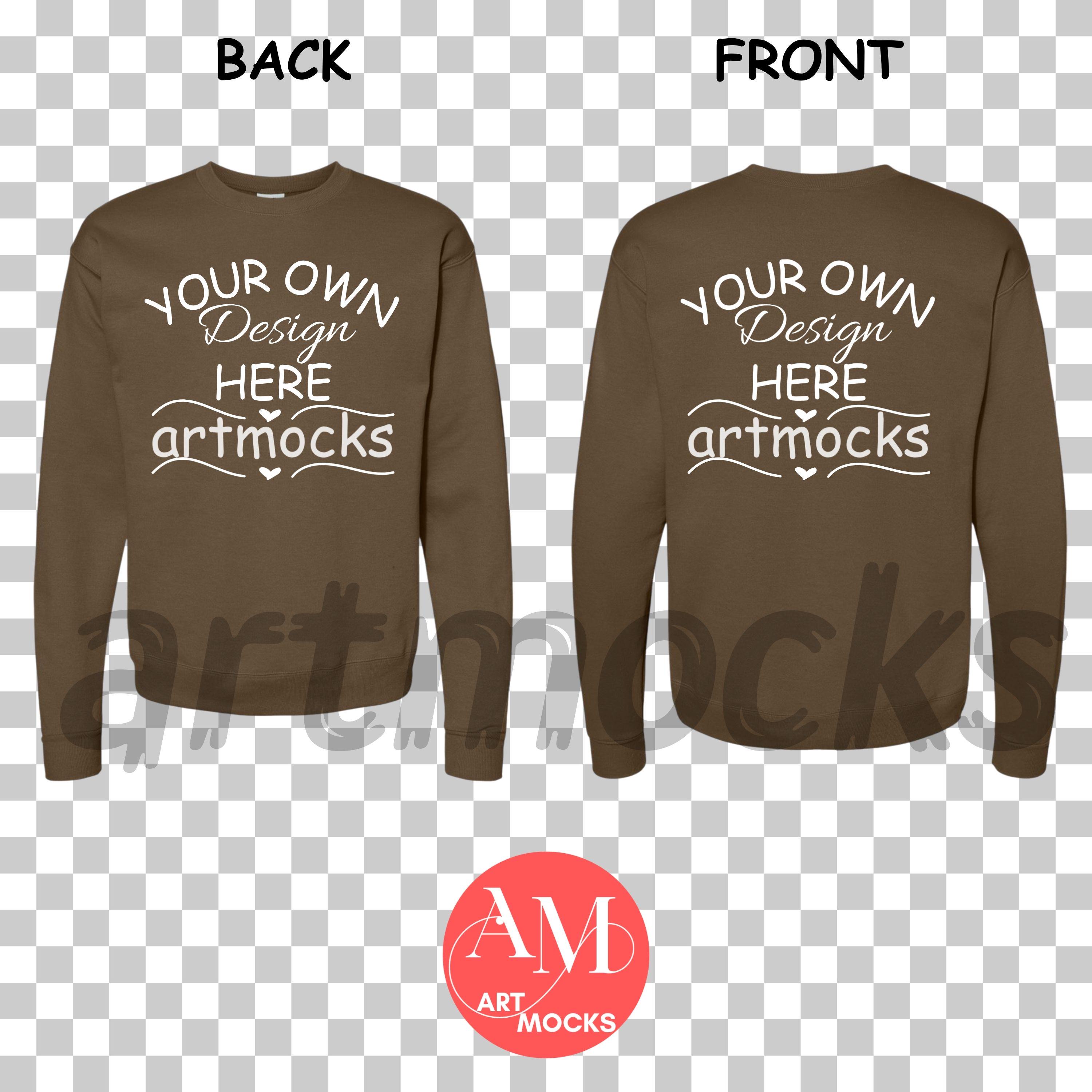 Hanes P160 Sweatshirt Mockup Bundle: Front & Back (PNG Transparent ...