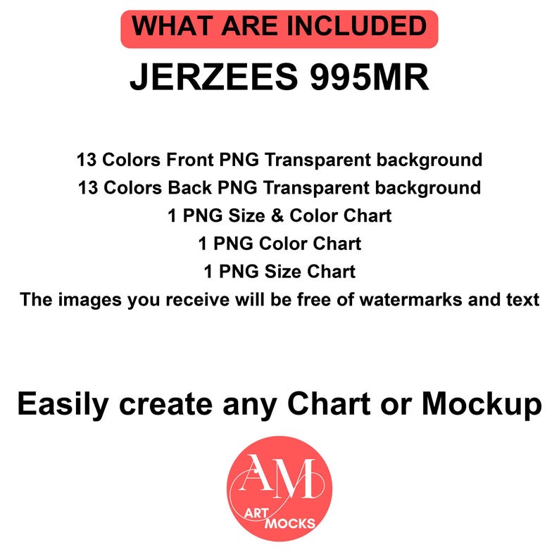 Jerzees 995MR Sweatshirt Mockup Bundle: Front/back & Size Chart (PNG ...