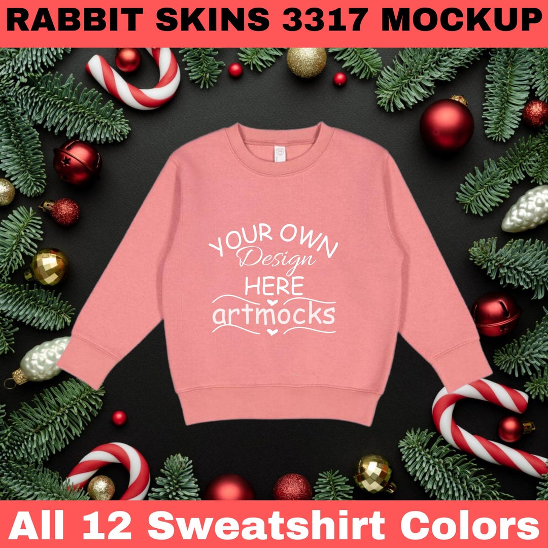Rabbit Skins 3317 Mockup Bundle Toddler Crewneck Sweatshirt Front JPG ...