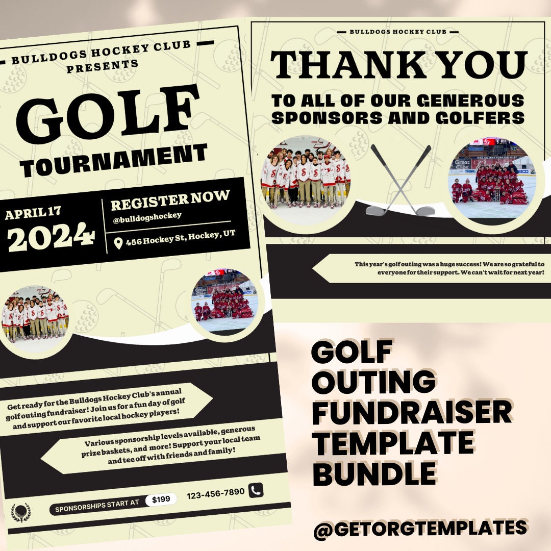 Golf Outing Fundraiser Template for Your Sports Team! Customizable for ...