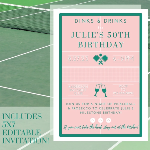 Pickleball Party Invitation - Etsy