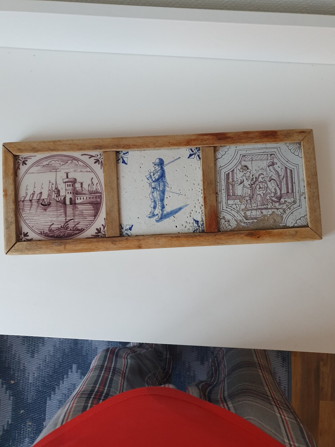 Triptych of Very Old Ceramic Tiles Netherlands - Etsy