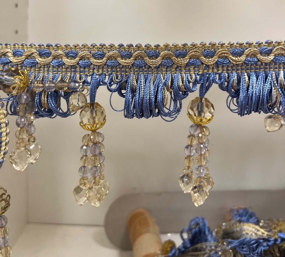 Blue Beaded Trim - Etsy